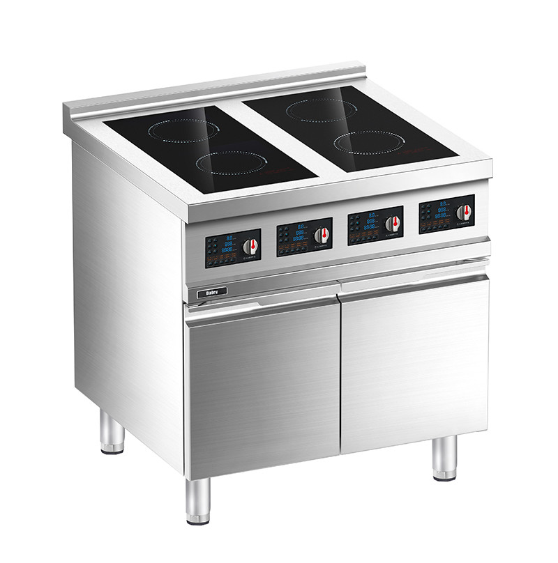 Floor Western Induction Four-zone Cooking Range with Cabinet